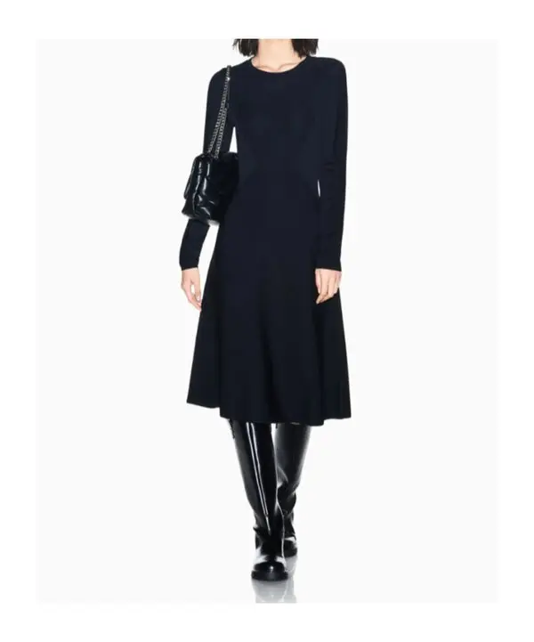 Armani Exchange Long-sleeved, Mid-length, Round-neck Dress