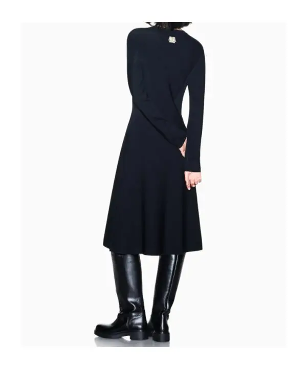 Armani Exchange Long-sleeved, Mid-length, Round-neck Dress