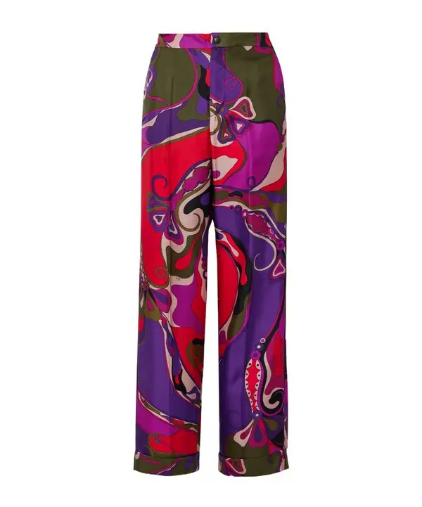 Emilio Pucci Printed Silk-twill Straight-leg Pants