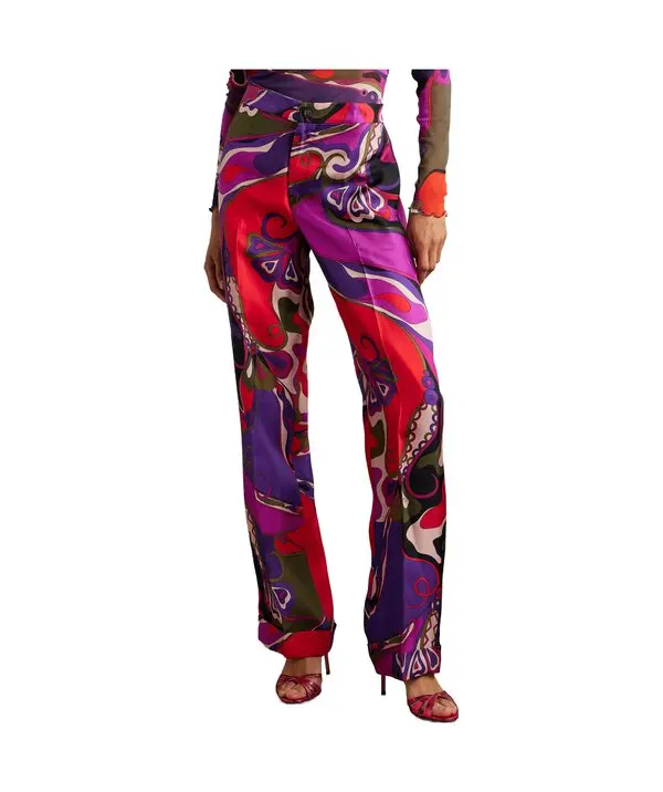 Emilio Pucci Printed Silk-twill Straight-leg Pants