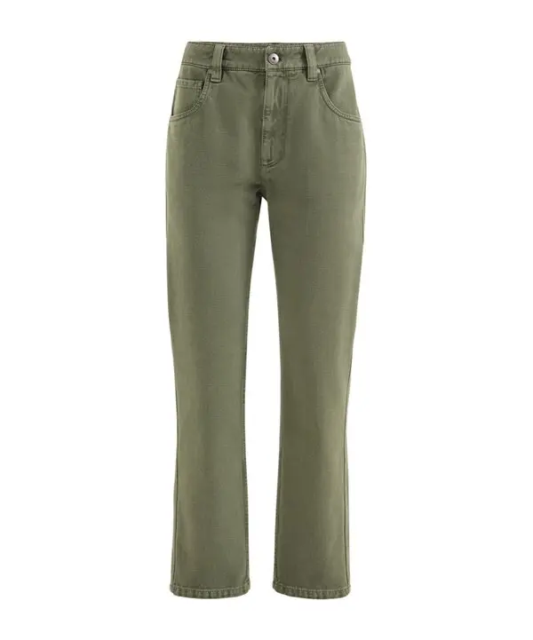 Brunello Cucinelli Dyed Denim Five-pocket Straight Trousers With Shiny Bartack