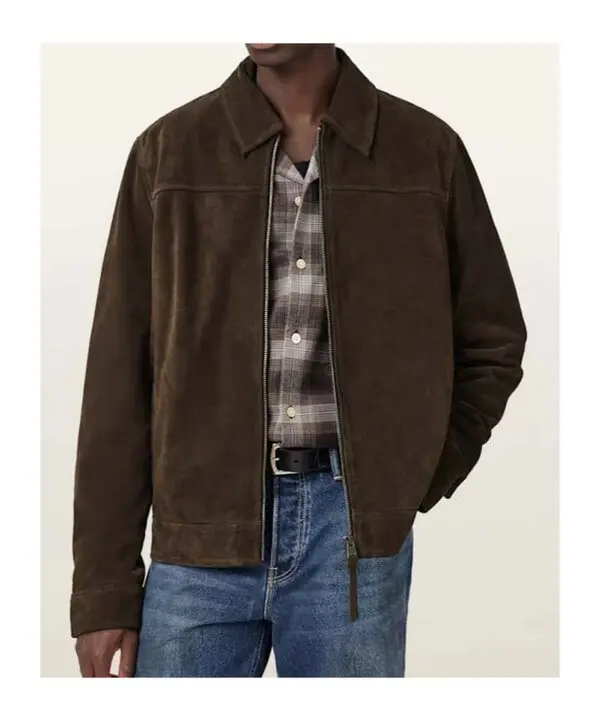 ALLSAINTS Suede Zip Jacket