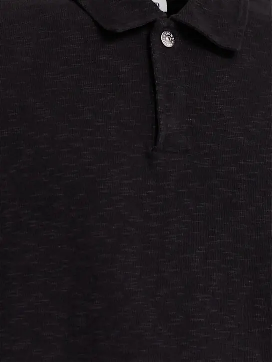 Stone Island Long-sleeve Polo Shirt With Ribbed Collar
