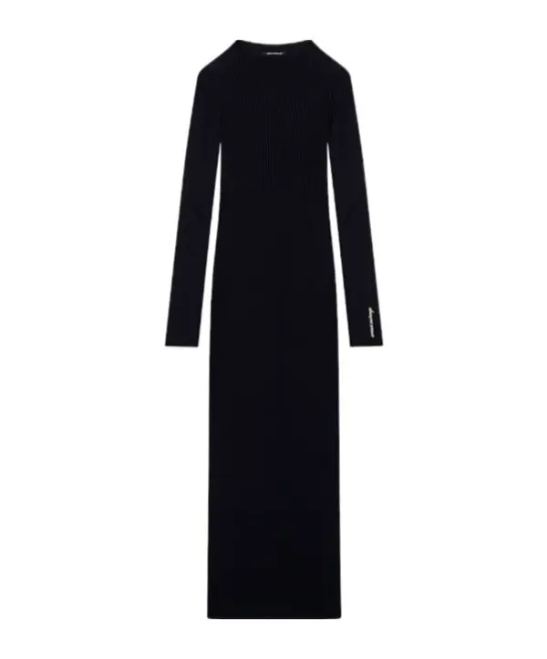 Armani Exchange Ribbed Long-sleeve Dress