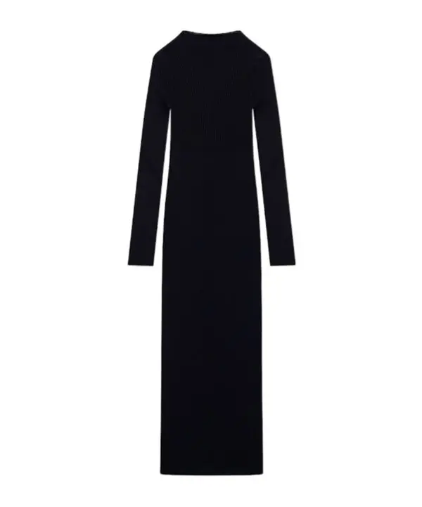 Armani Exchange Ribbed Long-sleeve Dress