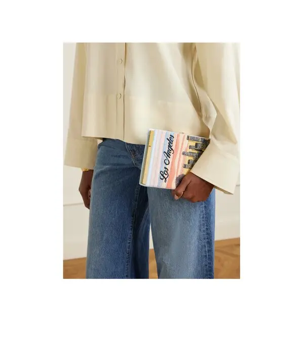 OLYMPIA LE-TAN Appliquéd Embroidered Canvas Clutch