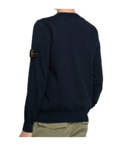 Stone Island Crew Neck Sweatshirt With Long Sleeves - Black