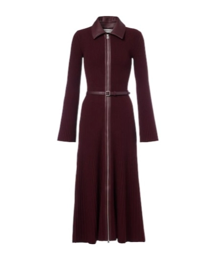 Simkhai Ismelle Belted Ribbed-knit Shirt Dress - Wine Red