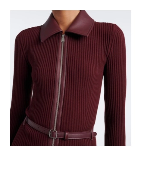Simkhai Ismelle Belted Ribbed-knit Shirt Dress - Wine Red