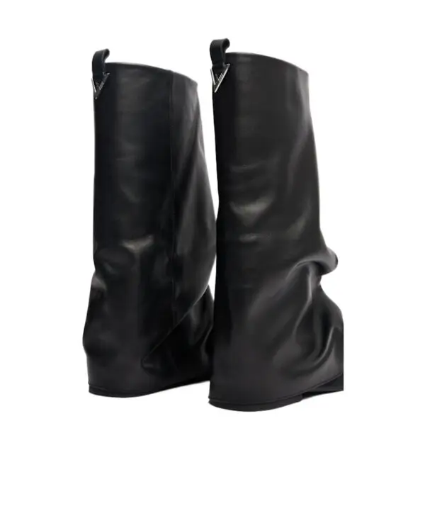 Attico Thigh-high Boots With Ruched Shaft