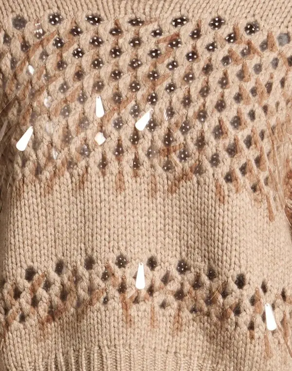 Brunello Cucinelli Solidcolor Appliqué Cashmere Sweater