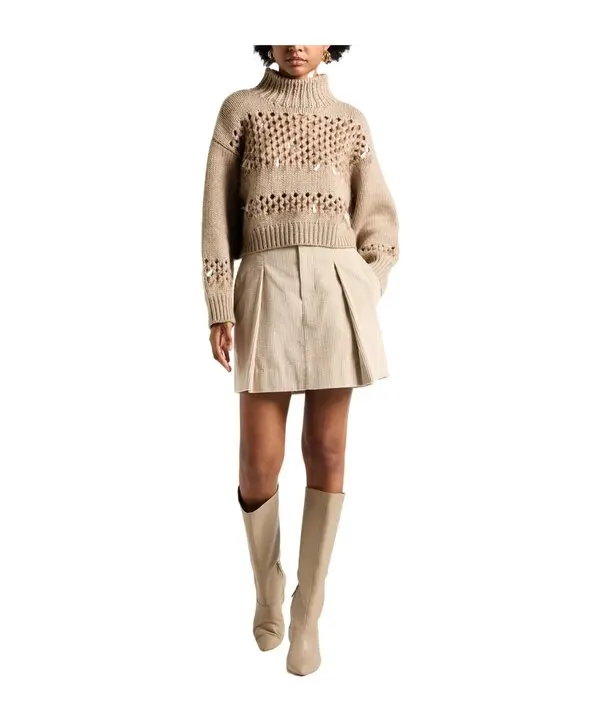 Brunello Cucinelli Solidcolor Appliqué Cashmere Sweater