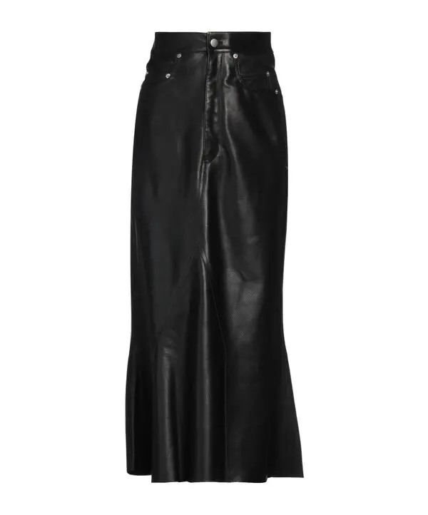 Rick Owens Solidcolor Leather Skirt - Black