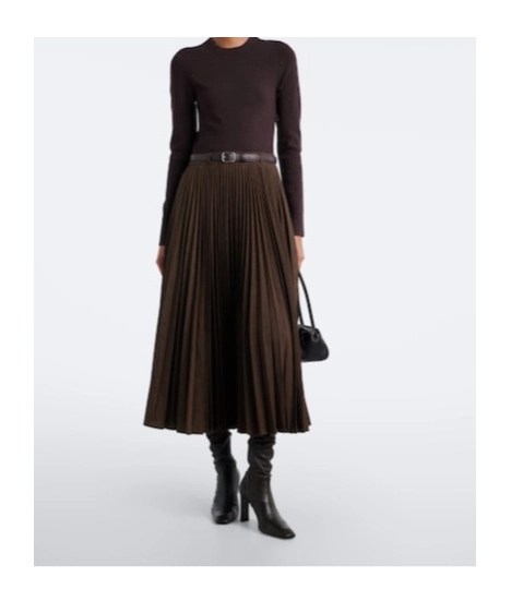 Simkhai Abilene Checked Ribbed-knit Pleated Midi Dress