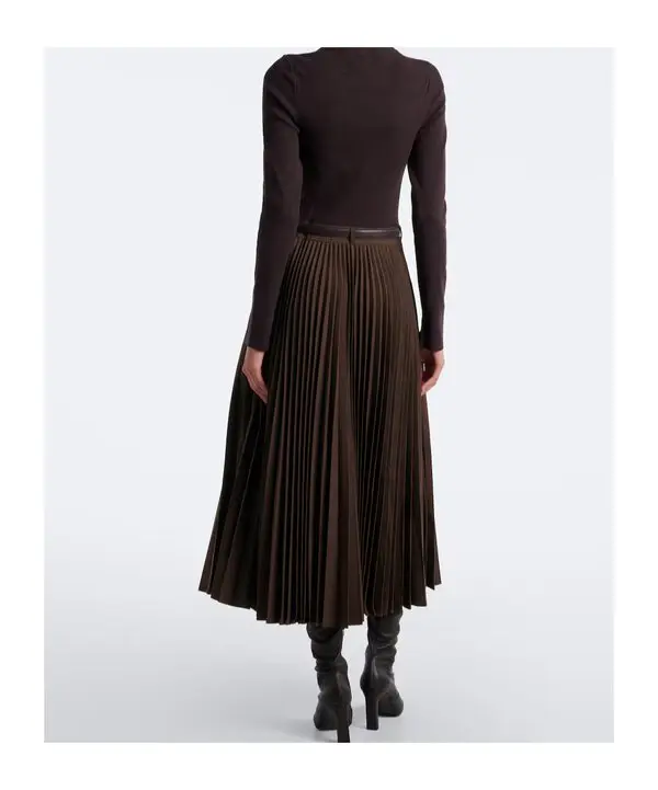 Simkhai Abilene Checked Ribbed-knit Pleated Midi Dress
