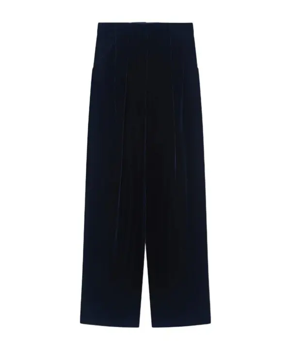 Giorgio Armani Double-darted Velvet Trousers - Black