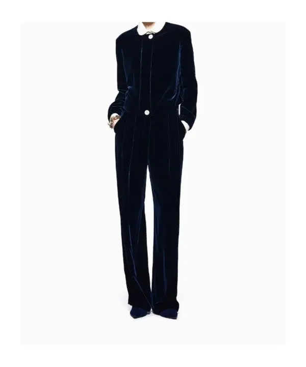 Giorgio Armani Double-darted Velvet Trousers