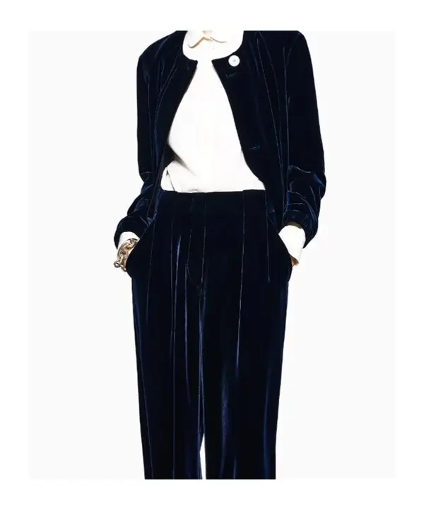 Giorgio Armani Double-darted Velvet Trousers