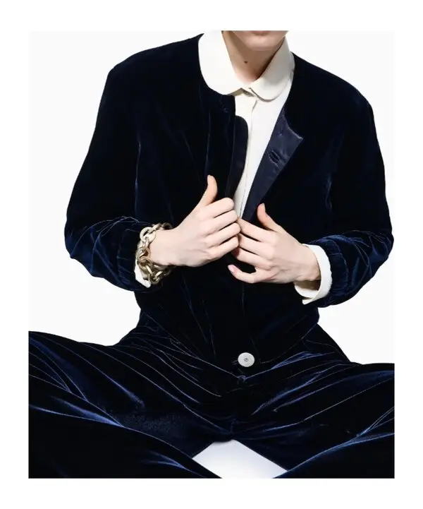 Giorgio Armani Double-darted Velvet Trousers