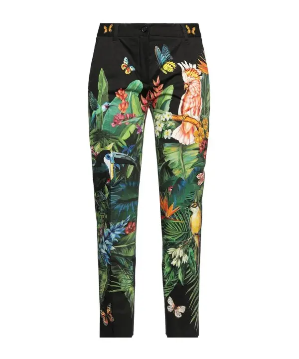 Dolce & Gabbana Floral-print Casual Trousers - Black