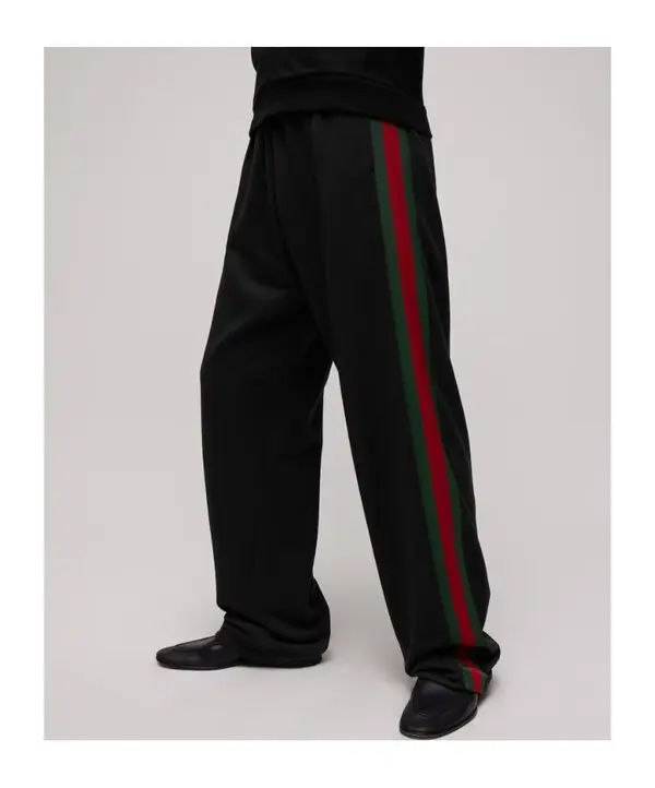 Gucci Silk Cotton Sportswear Pants With Web
