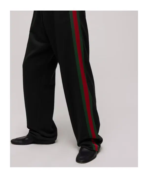 Gucci Silk Cotton Sportswear Pants With Web