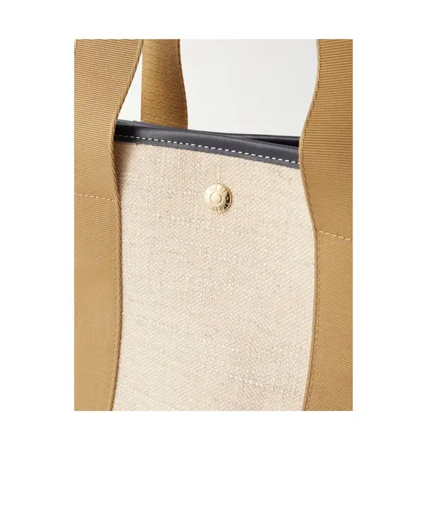 Rue De Verneuil Large Leather-trimmed Linen Tote