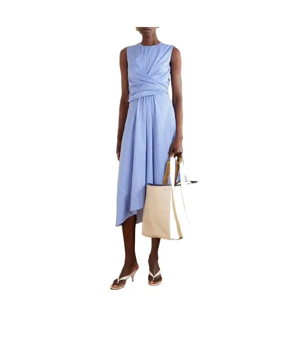 Rue De Verneuil Large Leather-trimmed Linen Tote