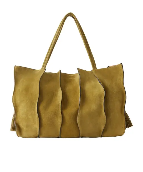 Ulla Johnson Suede Tote Bag With Painted Edges