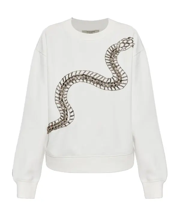 ALLSAINTS Snake Embroidered Crew Sweatshirt
