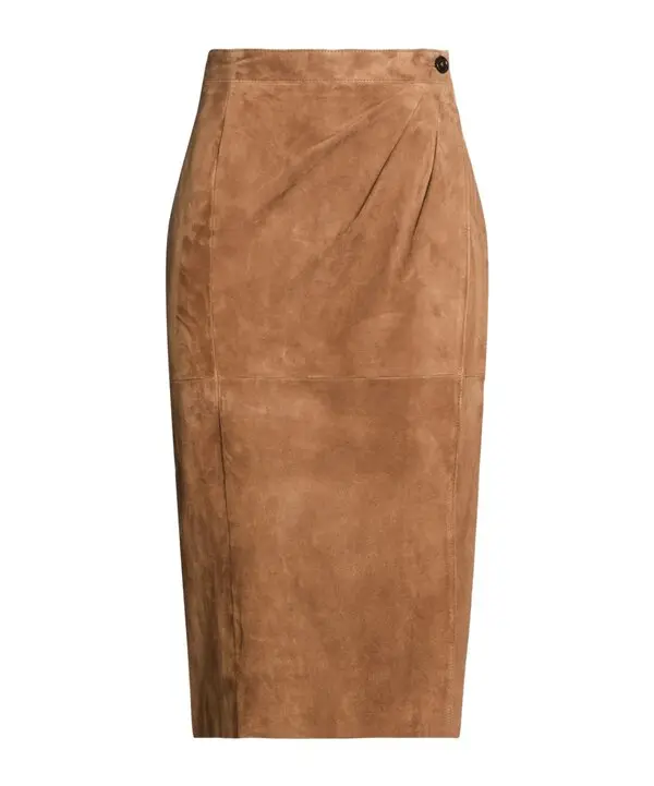Max Mara Solidcolor Suede Skirt