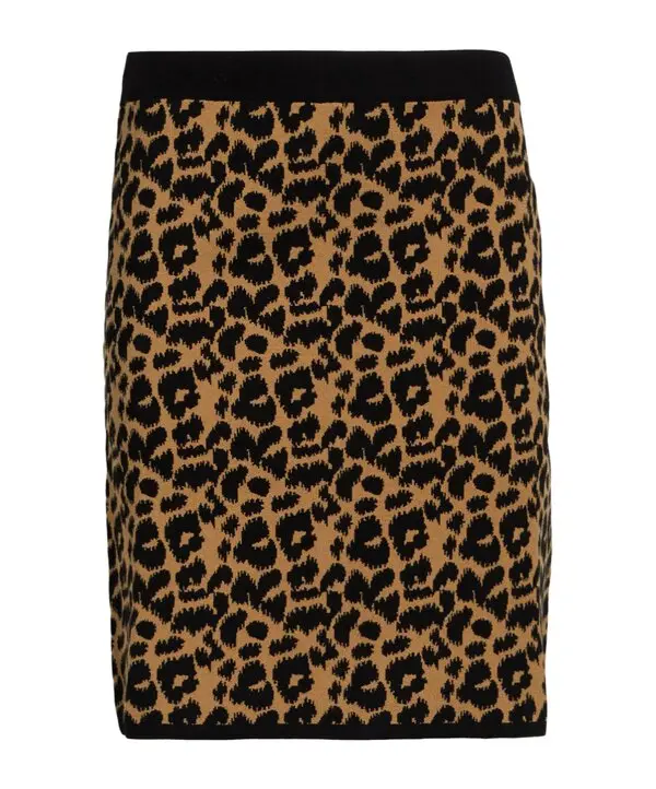 Max Mara Leopardprint Knit Midi Skirt