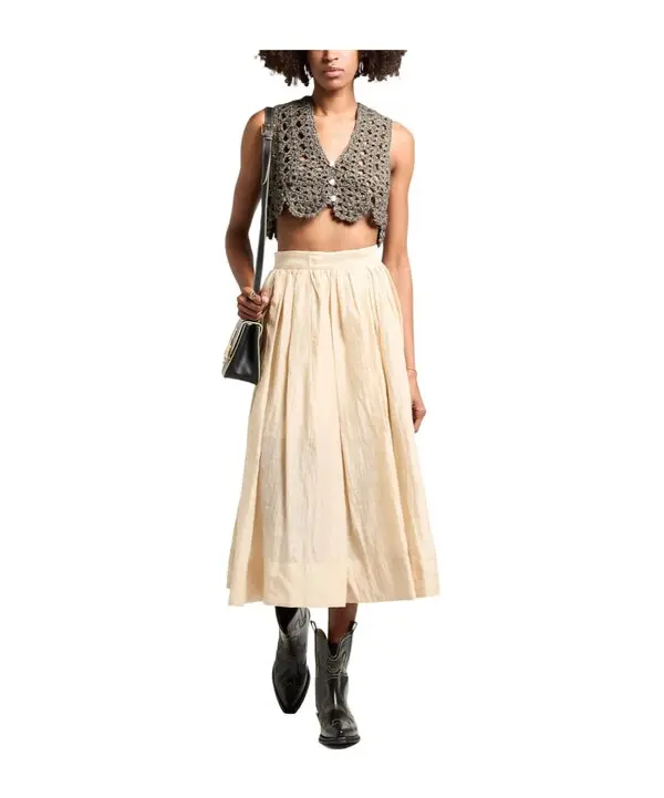 GANNI Woven Crop Top