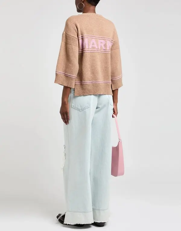 Marni Twotone Wool Shortsleeve Knit Sweater