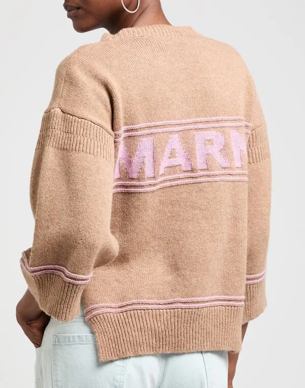 Marni Twotone Wool Shortsleeve Knit Sweater