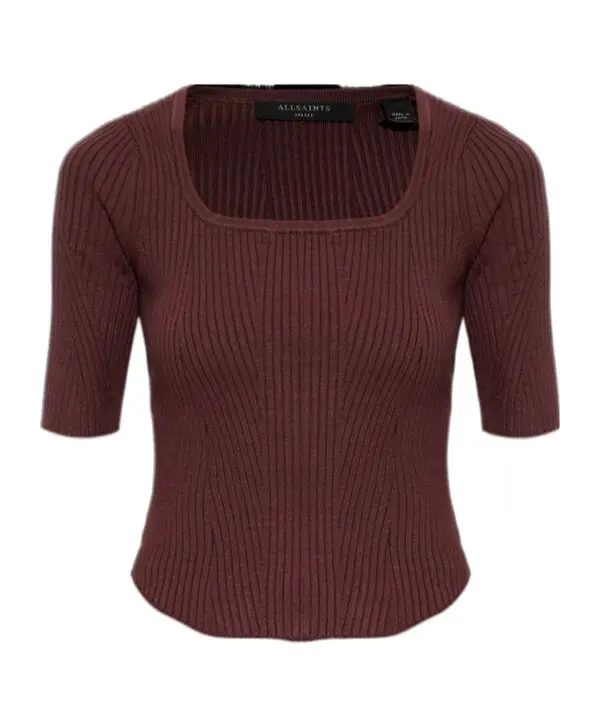 ALLSAINTS Square Neck Rib Knit Top