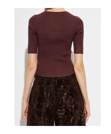 ALLSAINTS Square Neck Rib Knit Top