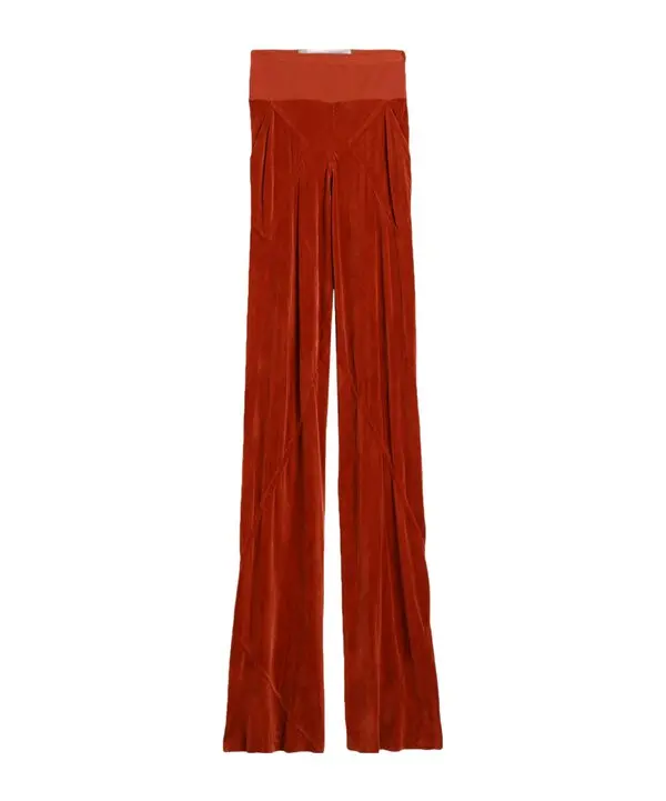 Rick Owens Plain Colour Flared Trousers - Red
