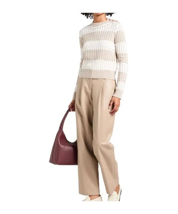 Max Mara Striped Long-sleeved Knitted Sweater