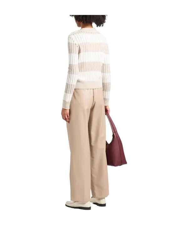Max Mara Striped Long-sleeved Knitted Sweater