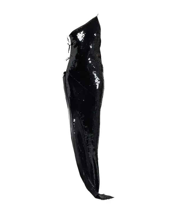 Rick Owens Sequin Oneshoulder Long Dress