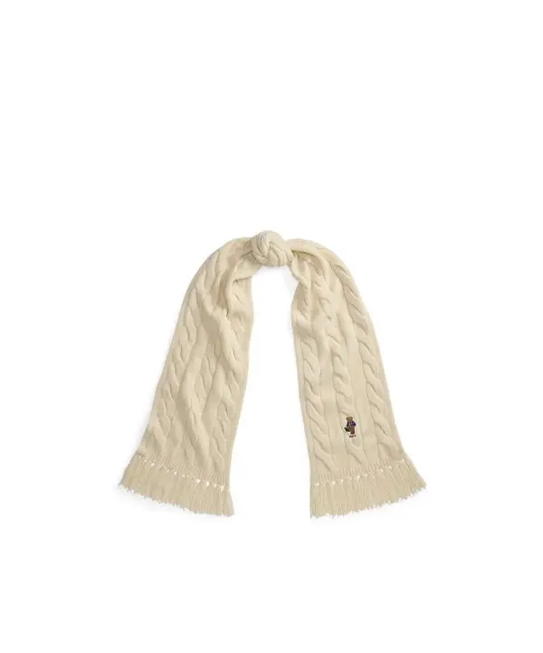 Polo Ralph Lauren Polo Bear Cable-knit Scarf - Cream