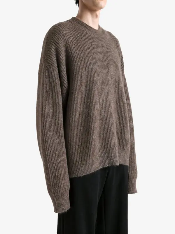 UMA WANG Long-sleeve Crew-neck Sweater - Brown