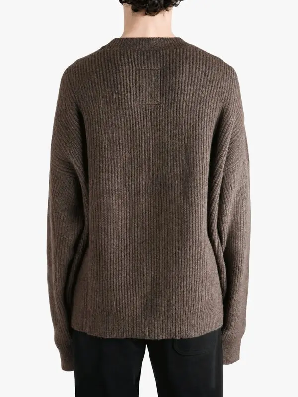 UMA WANG Long-sleeve Crew-neck Sweater - Brown