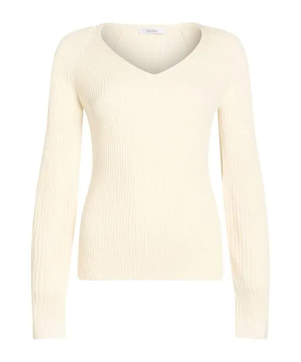 Max Mara Solid-color Ribbed-knit Sweater - No