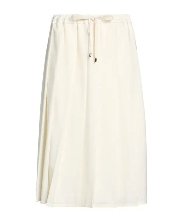 Brunello Cucinelli Pleated Flannel Skirt - Ivory