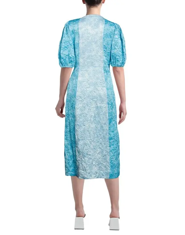 GANNI Two-tone Spliced Short-sleeve Dress
