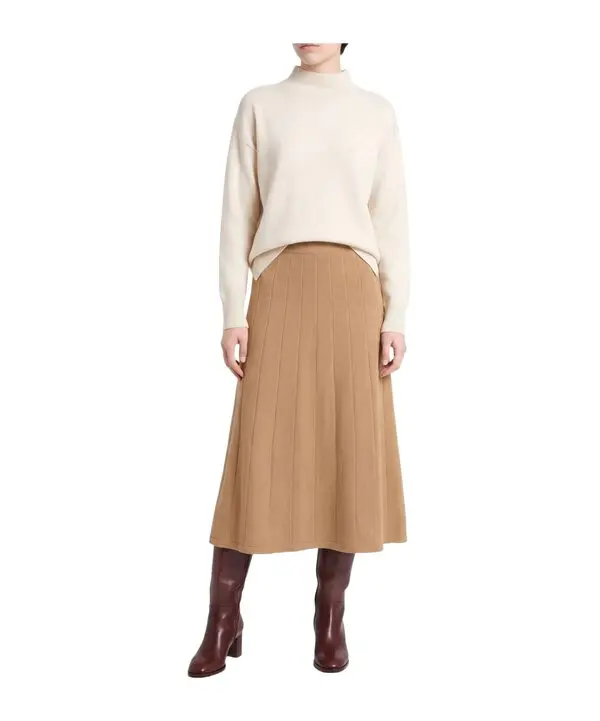 Max Mara Solid-color Wool A-line Skirt