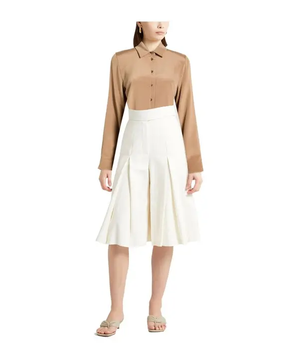 Max Mara Solid Colour Satin Stretchy Long Shirt - No