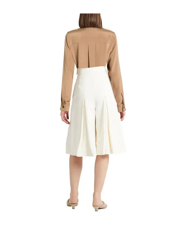 Max Mara Solid Colour Satin Stretchy Long Shirt - No